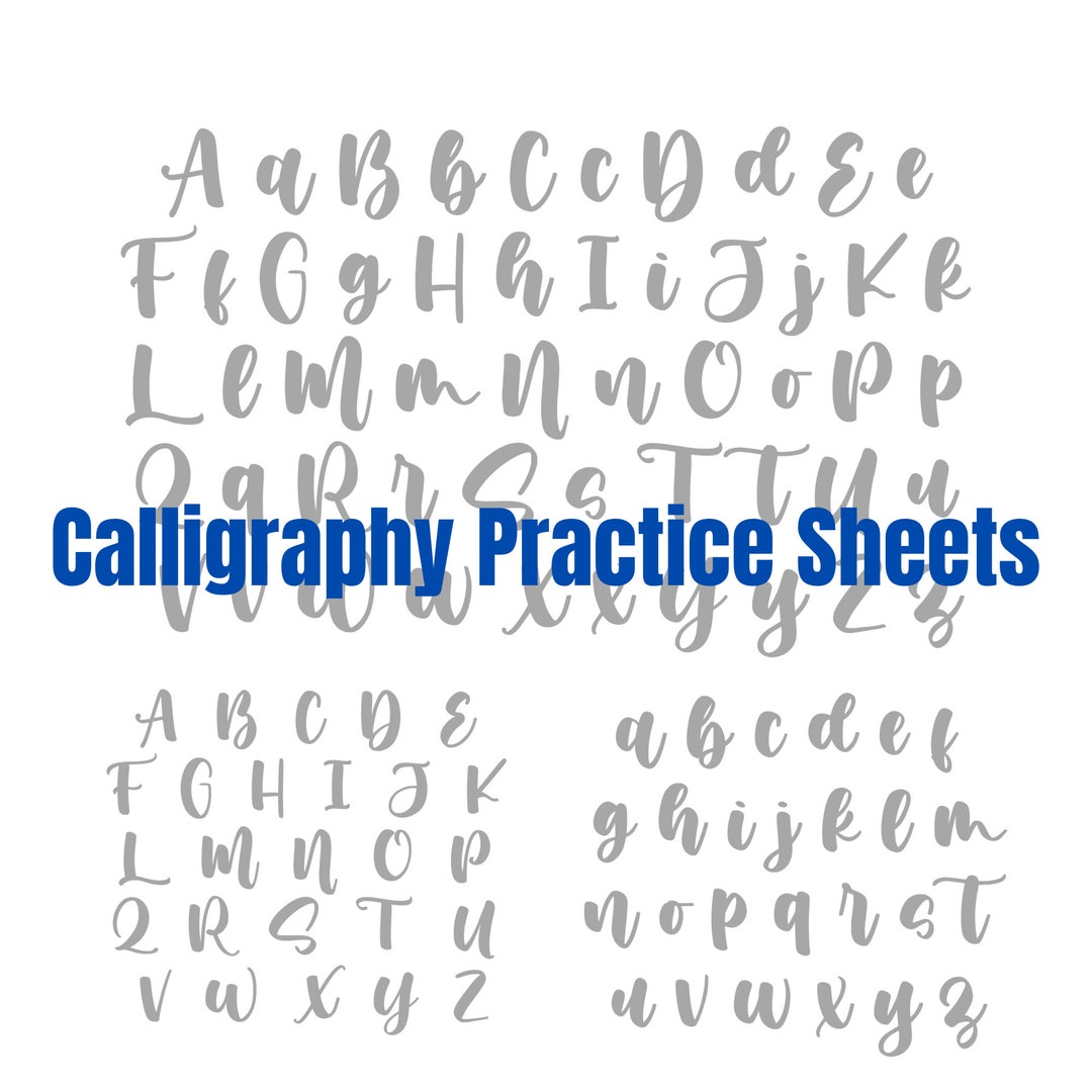 Calligraphy Practice - Calligraphy Tracing Sheets - Entire Alphabet - Etsy