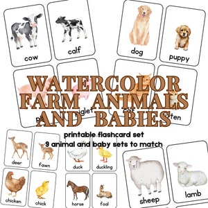 Farm Animals and Babies Matching Cards - Printable Matching Game - Etsy