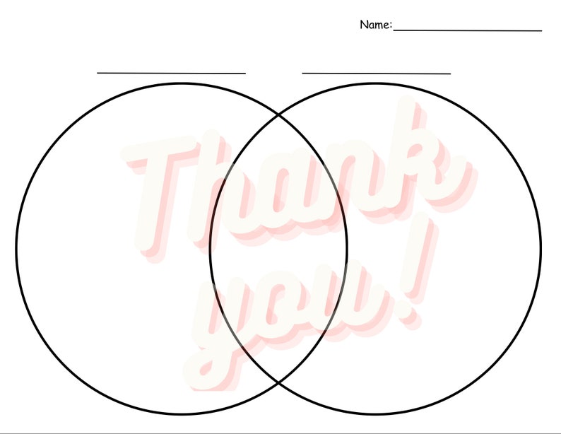 Venn Diagram Printable - Printable Paper - Etsy