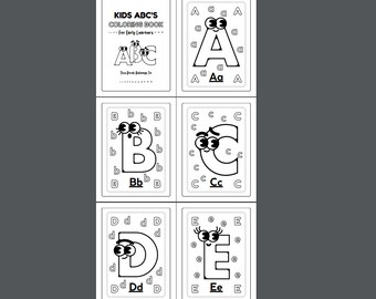 ABC Coloring Pages for Kids Printable Abcs PDF Coloring Book - Etsy