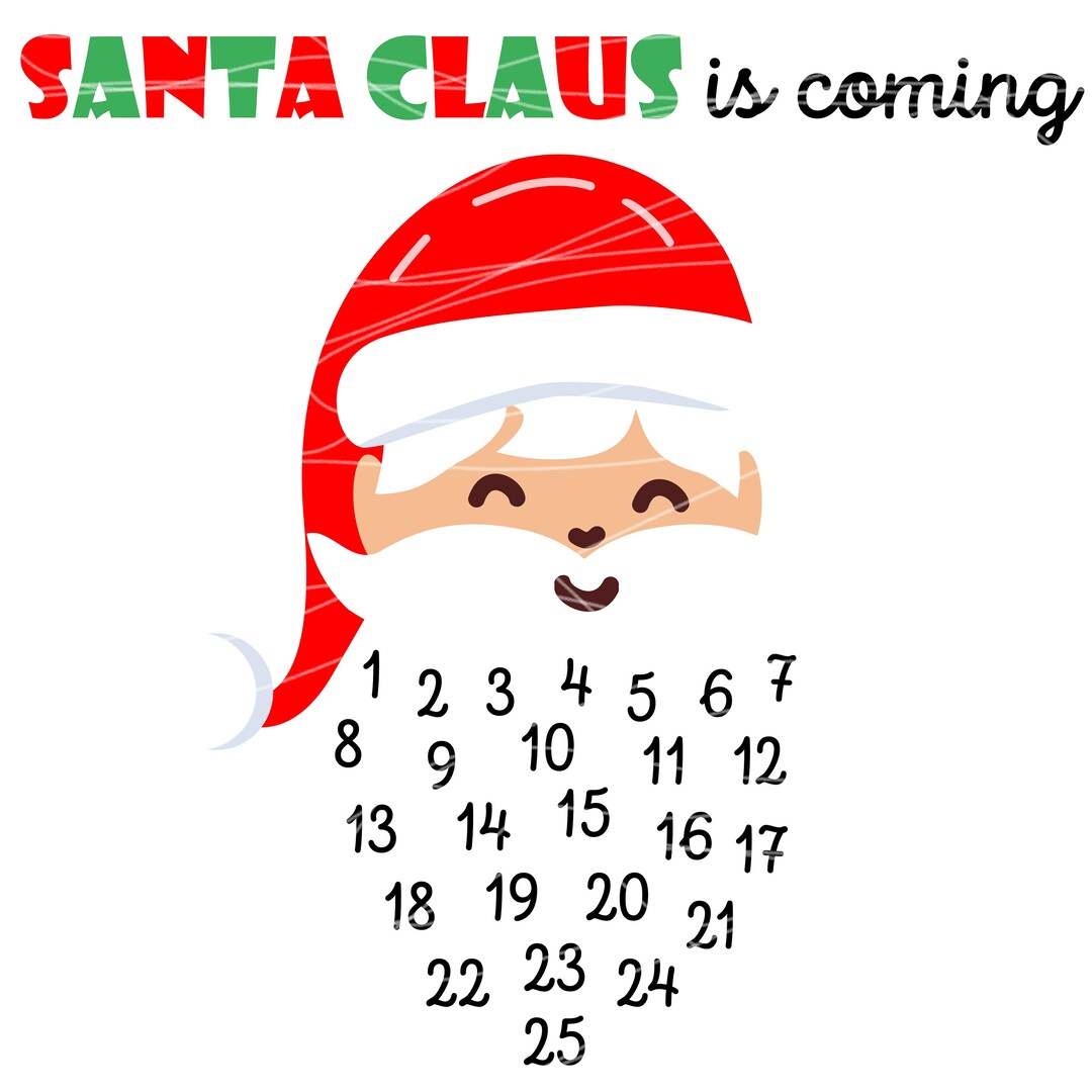 Printable Christmas Countdown Craft - Santa Beard Craft Sheet ...