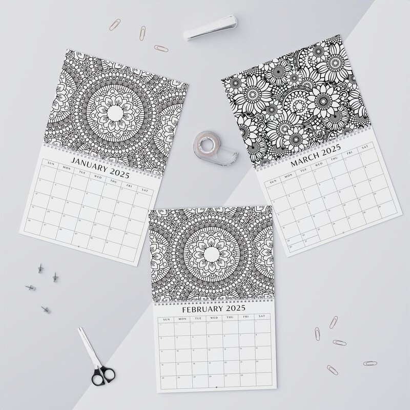 2025 Mandala Calendar - Etsy