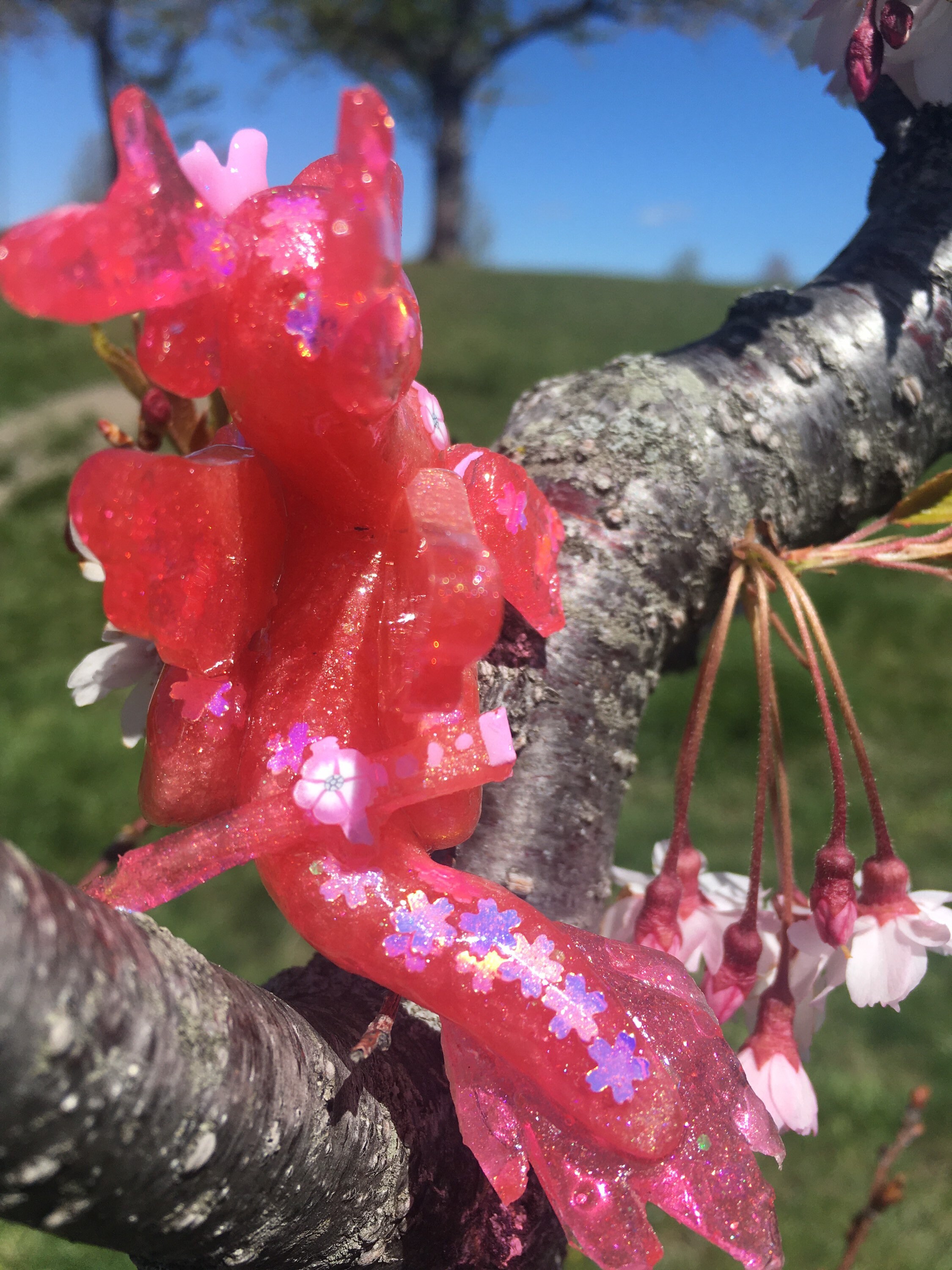 Pink Sparkling Sakura Dragon Ooak Resin Figure - Etsy