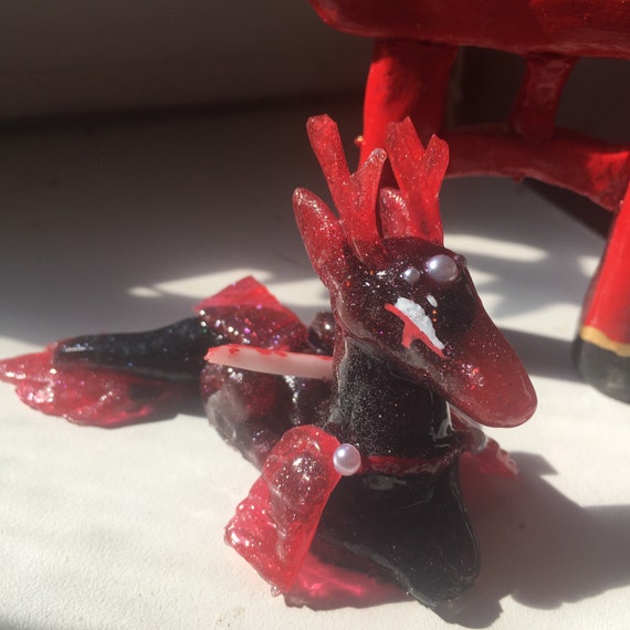 Blood moon Dragon ooak resin figure | Etsy