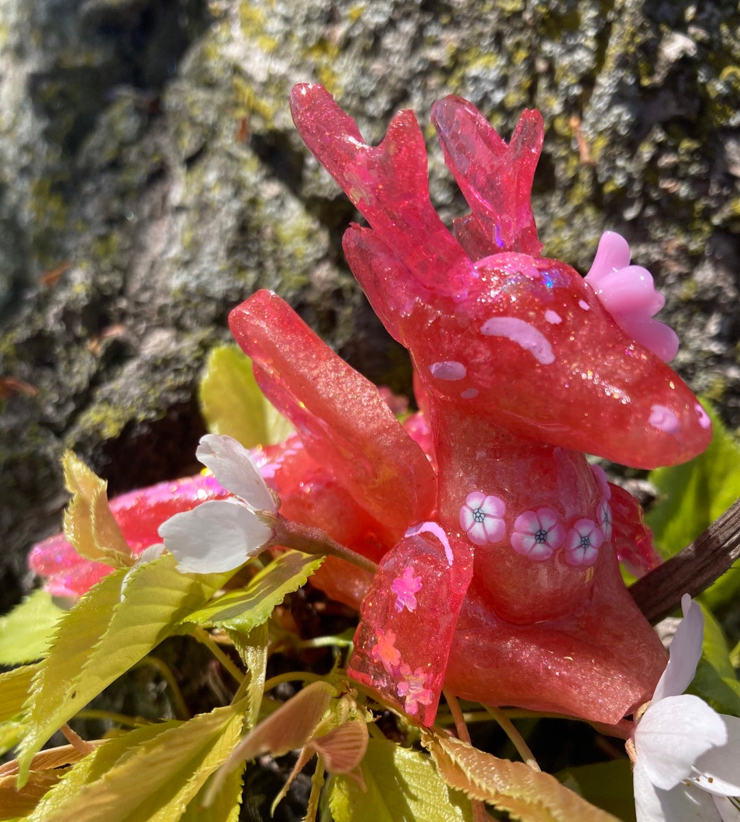 Pink Sparkling Sakura Dragon Ooak Resin Figure - Etsy