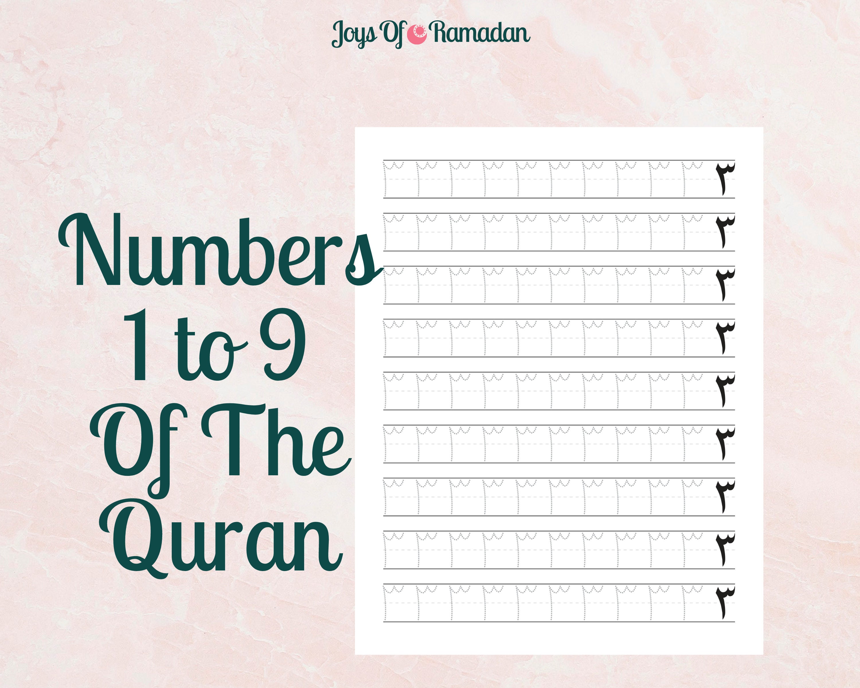 Trace Letters: Arabic Alphabet and Quranic Numbers Handwriting Practice ...