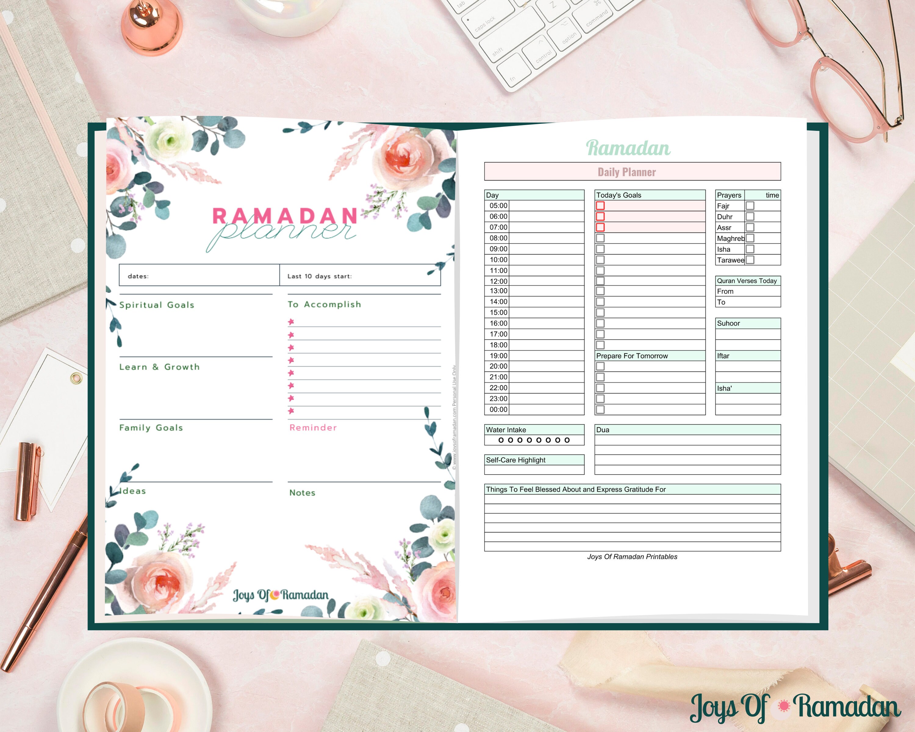 Ramadan Printable Pack Floral Planner - Etsy