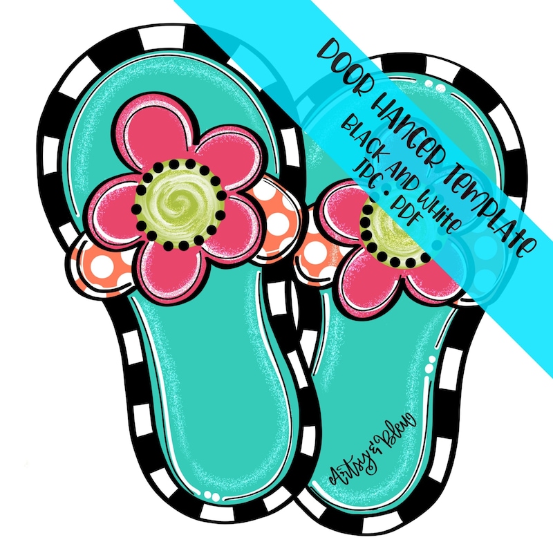 Flip Flop Door Hanger Template - Etsy