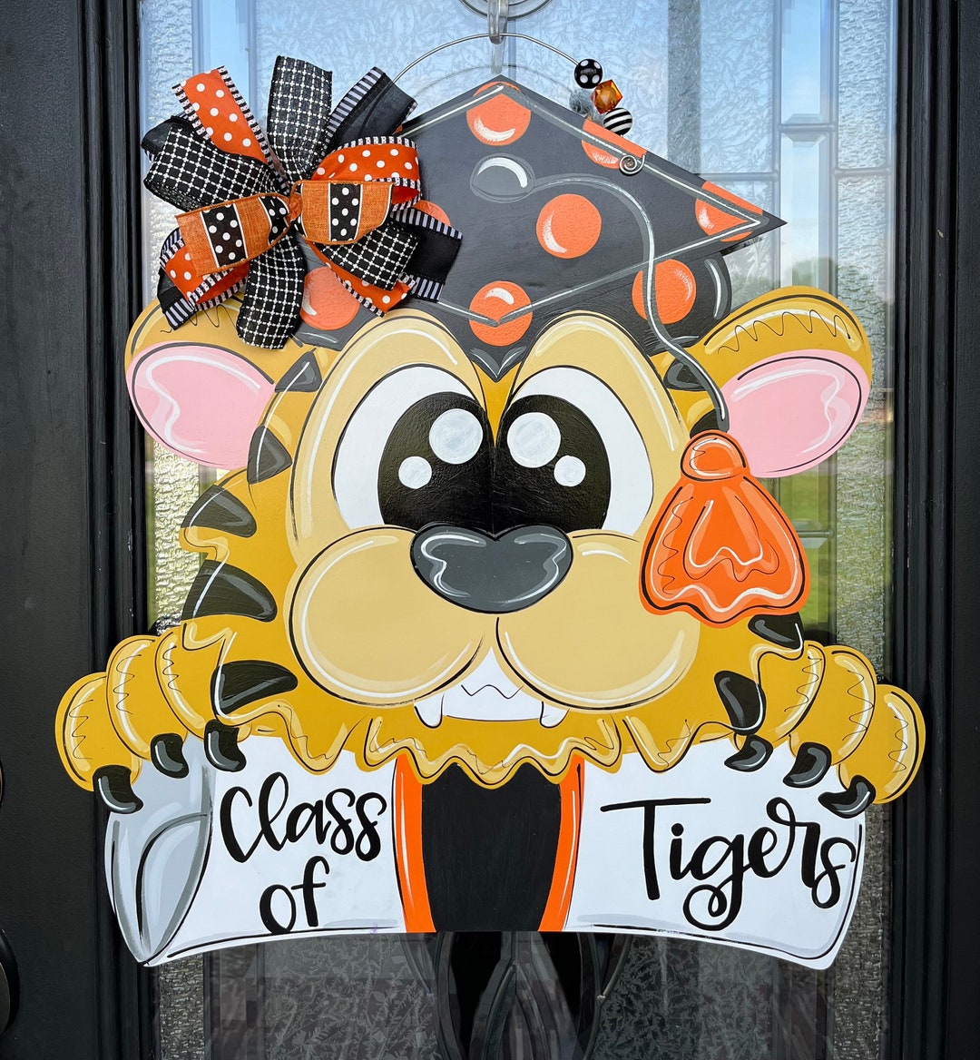 Tiger Graduation Door Hanger (with Chalkboard Middle for the Year or ...