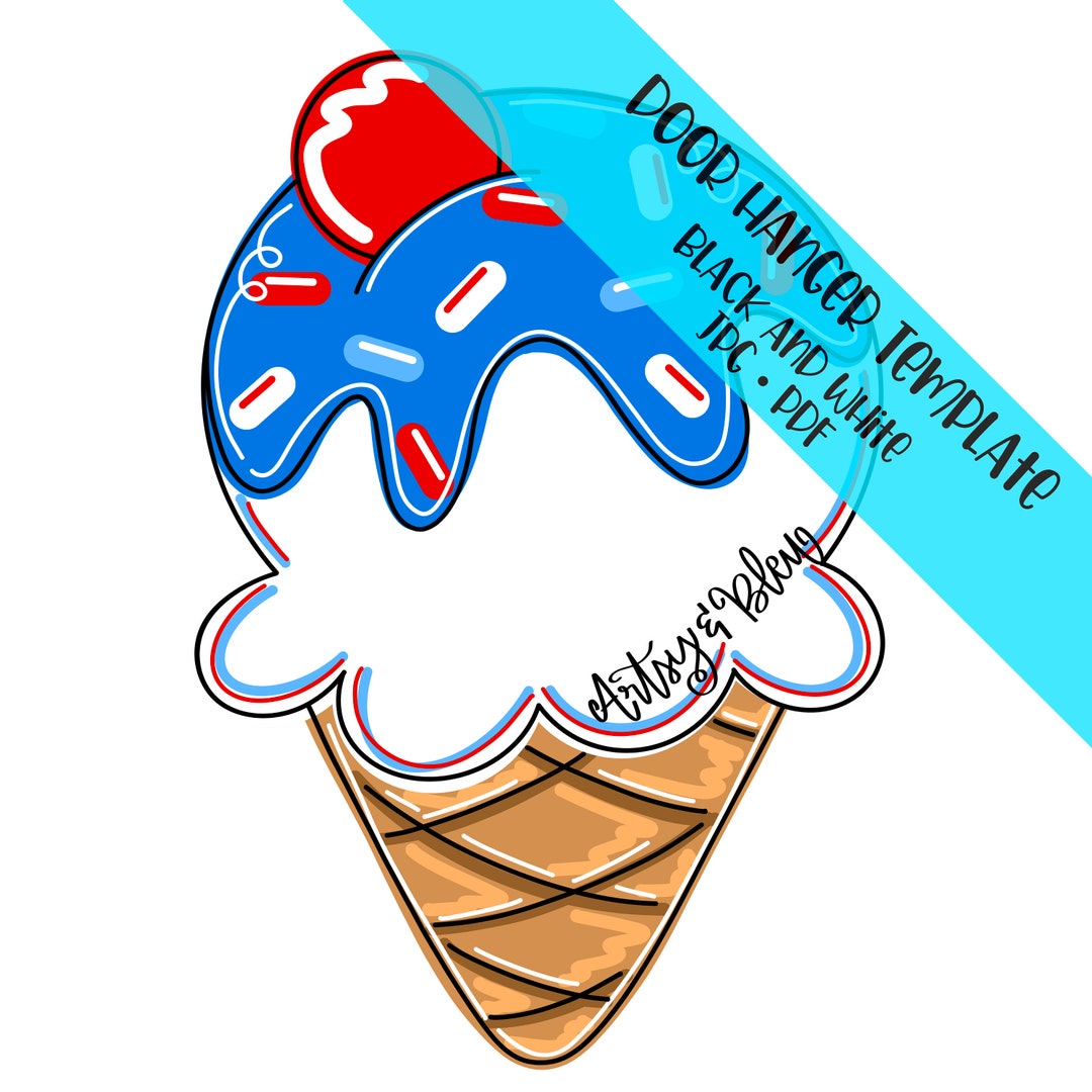 TEMPLATE Door Hanger: Patriotic Ice Cream - Etsy