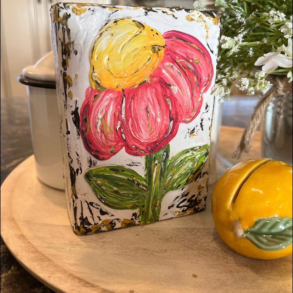 Wood Block Flower - Etsy