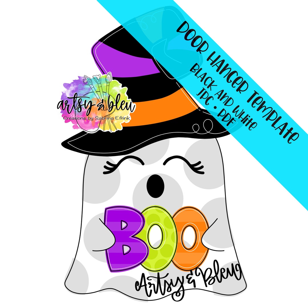 Door Hanger TEMPLATE: Boo Ghost - Etsy