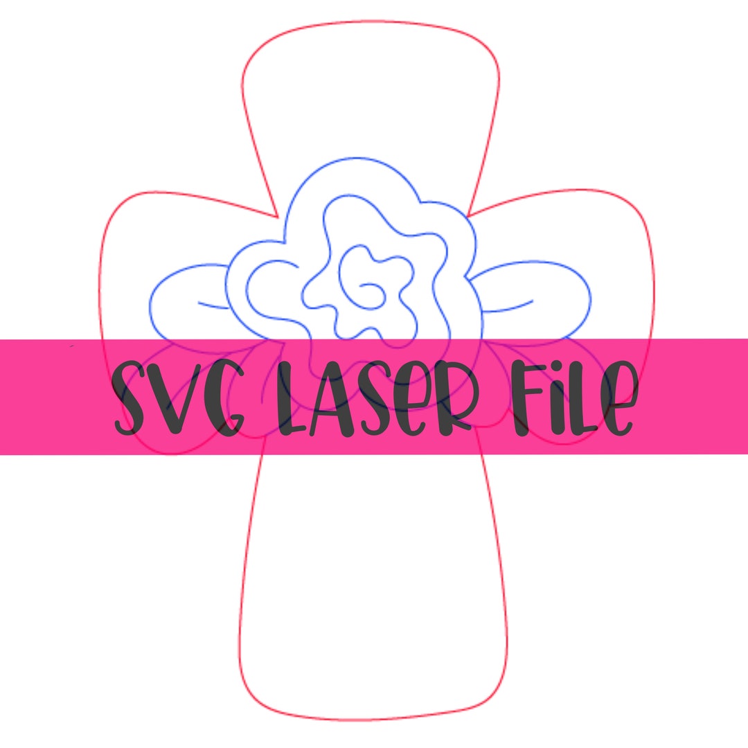SVG Laser File: Floral Cross - Etsy