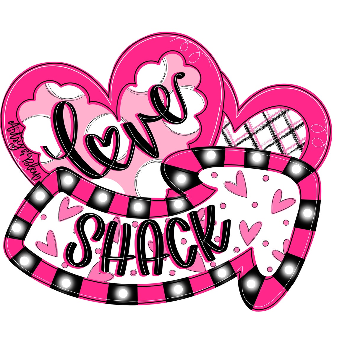 TEMPLATE Door Hanger: Love Shack - Etsy