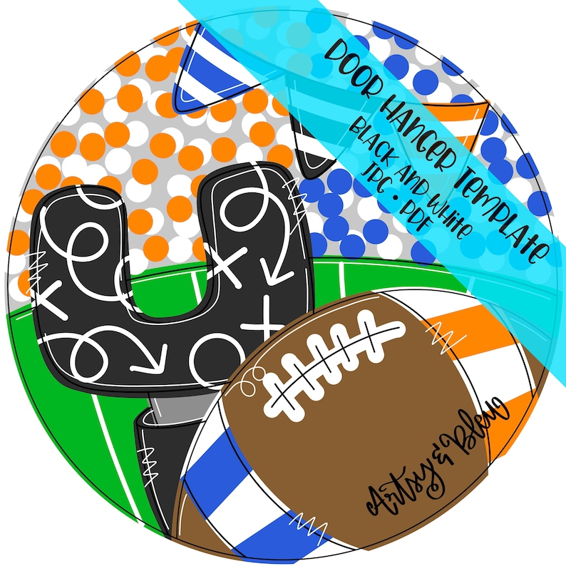 TEMPLATE Door Hanger: House Divided Football - Etsy