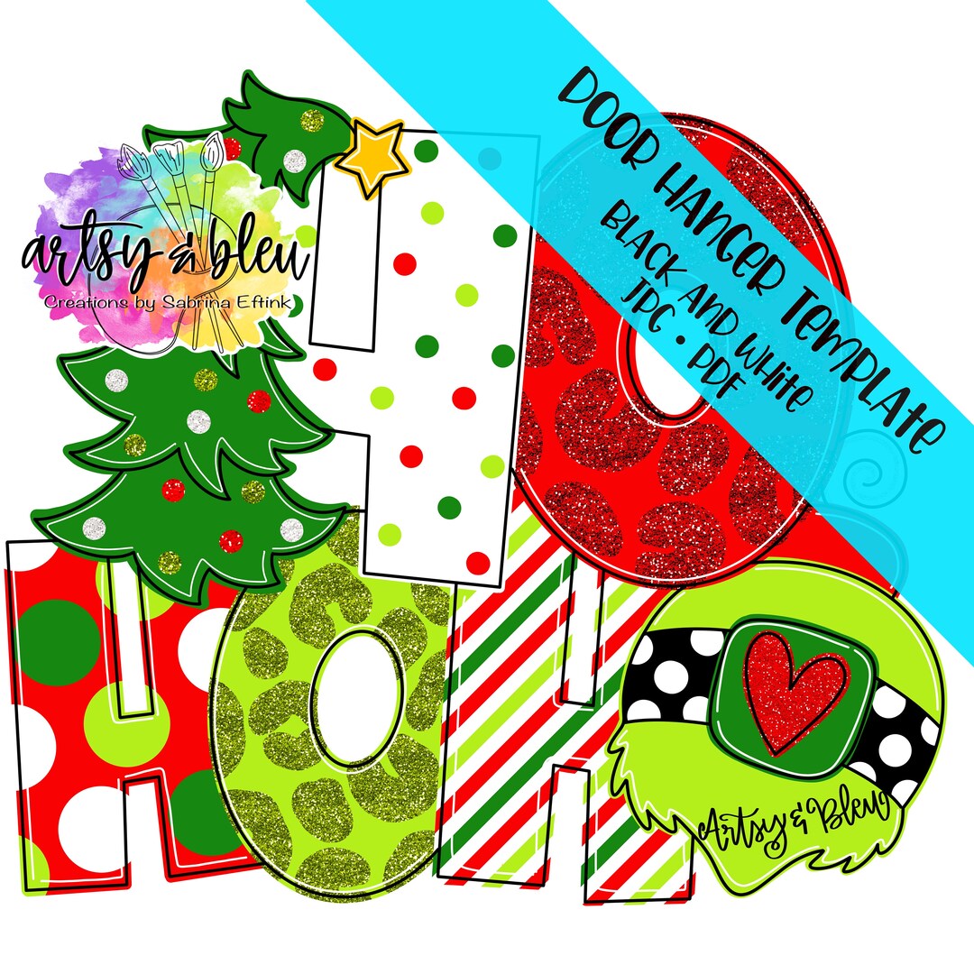 Door Hanger TEMPLATE: Hohoho - Etsy
