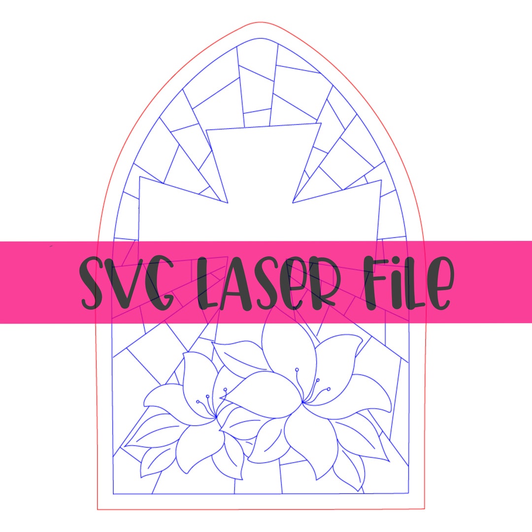 SVG Laser File: Stained Glass Cross - Etsy