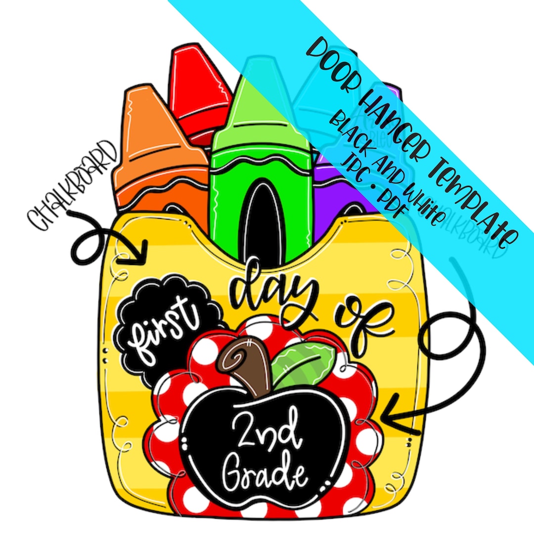 TEMPLATE Door Hanger: Crayons First and Last Day of School - Etsy
