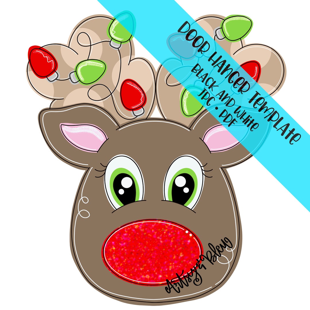 TEMPLATE Door Hanger: Reindeer - Etsy