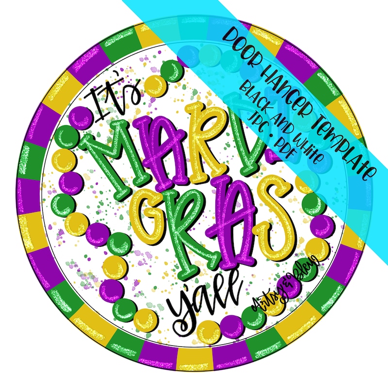 Mardi Gras Door Hanger - Etsy