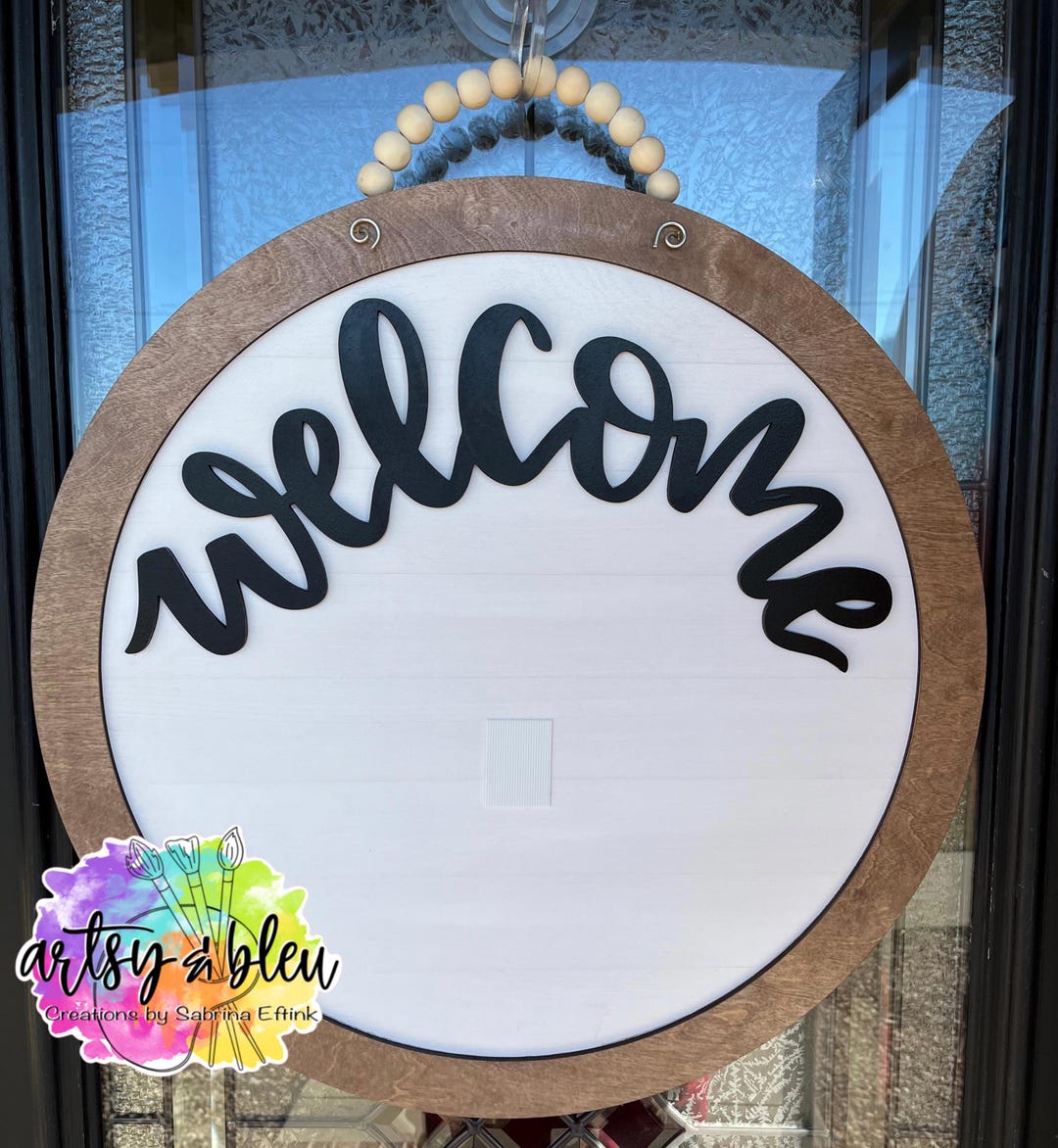 Interchangeable Welcome Shiplap Wood Border Base Door Hanger and 1 ...