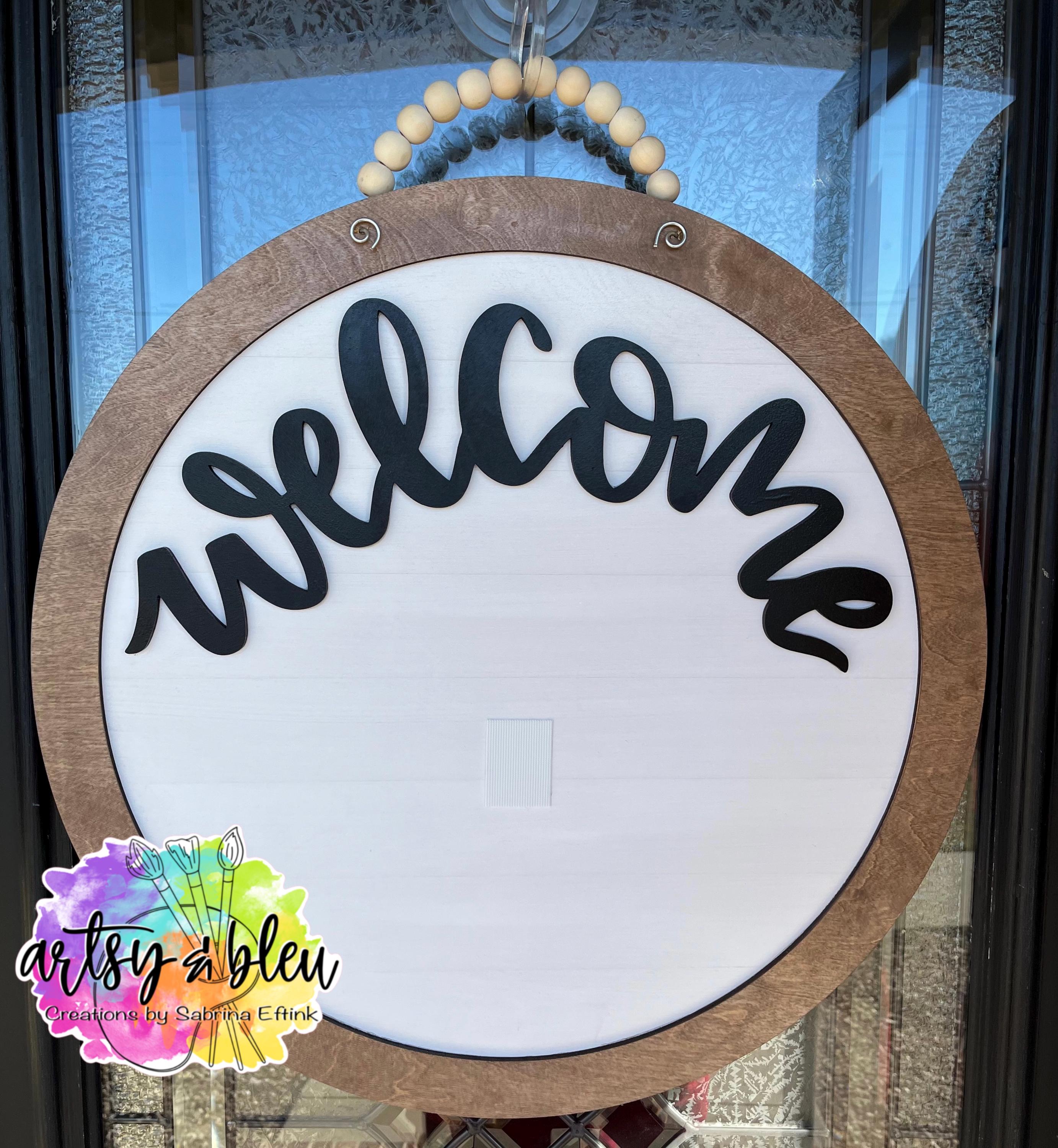 Interchangeable Welcome Shiplap Wood Border Base Door Hanger and 1 ...