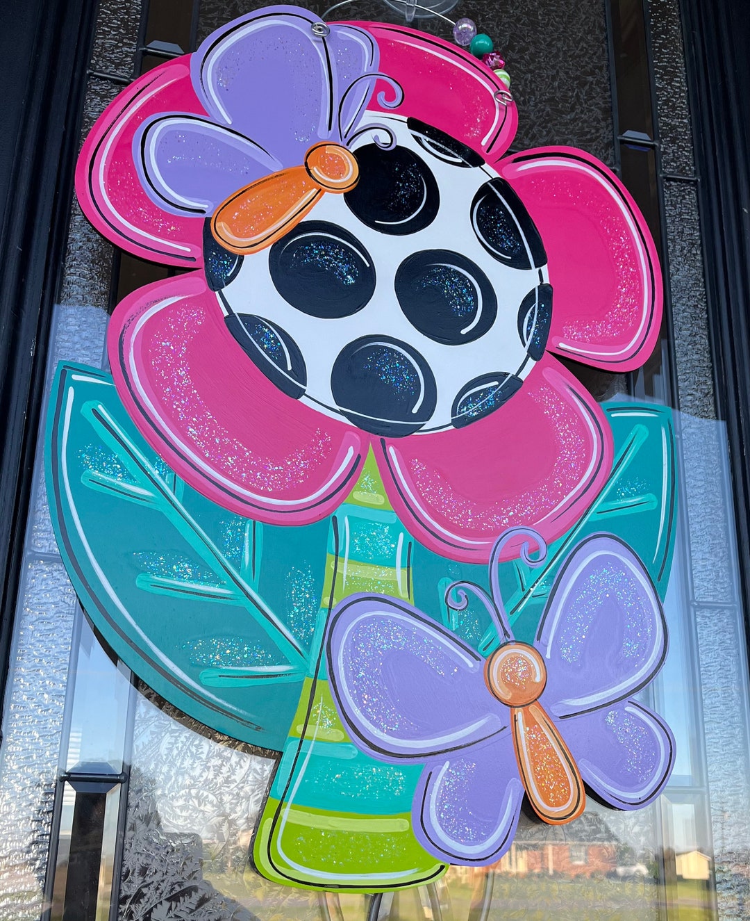 Flower and Butterflies Door Hanger - Etsy