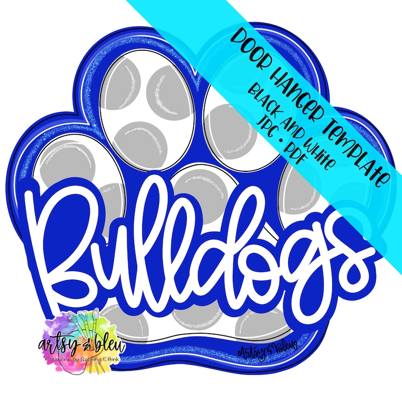 Bulldog Paw Print - Etsy