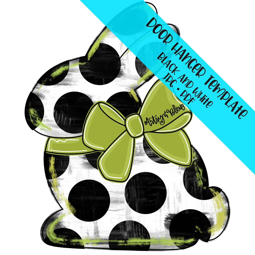 Door Hanger TEMPLATE: Distressed Bunny - Etsy