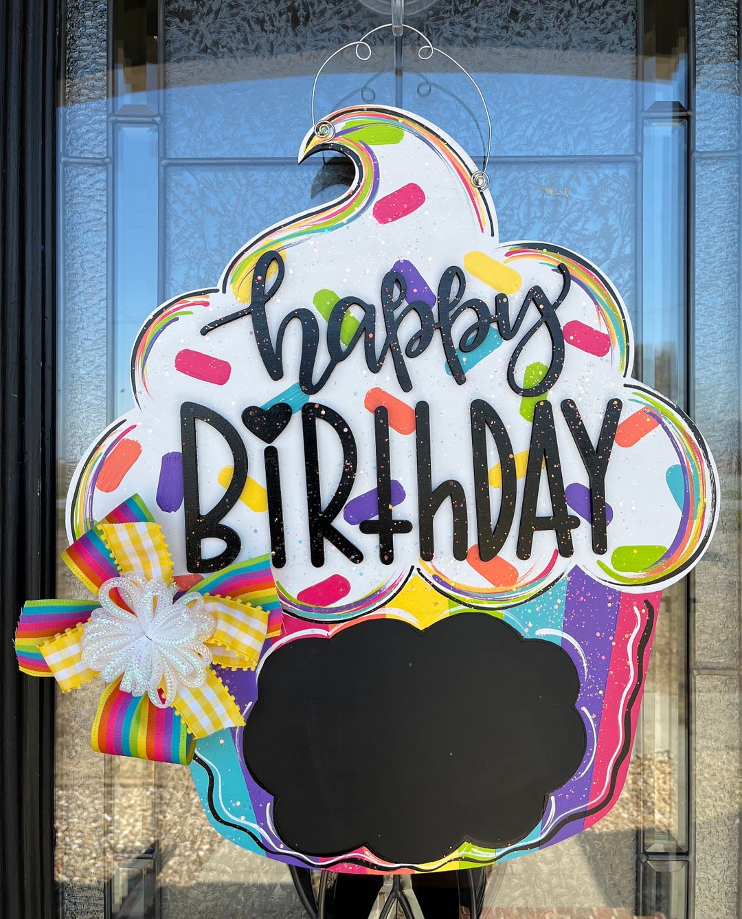 Happy Birthday Chalkboard Cupcake - Etsy
