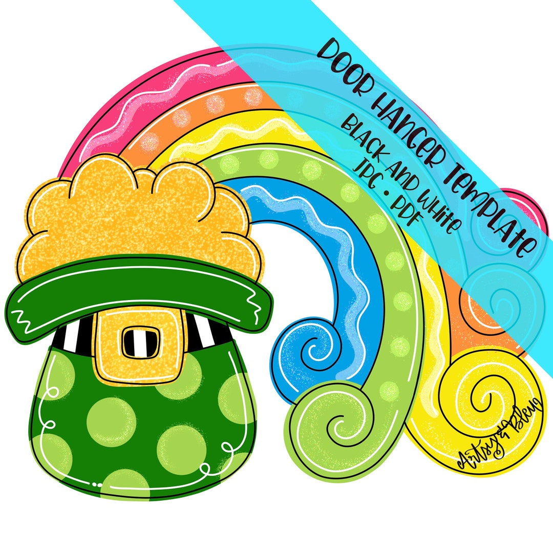 TEMPLATE Door Template: St. Patricks Day RAINBOW - Etsy