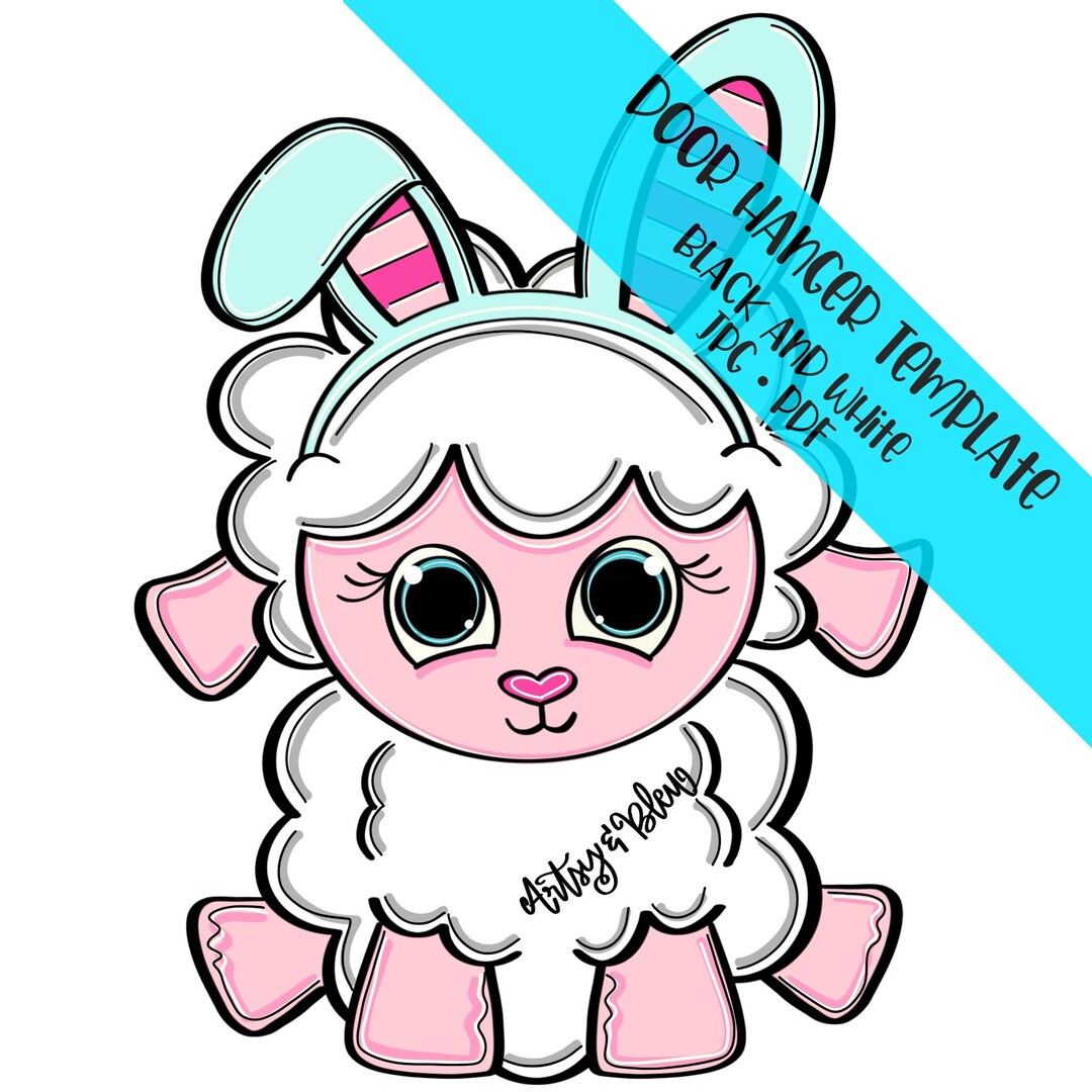 TEMPLATE Door Hanger: Easter Lamb - Etsy