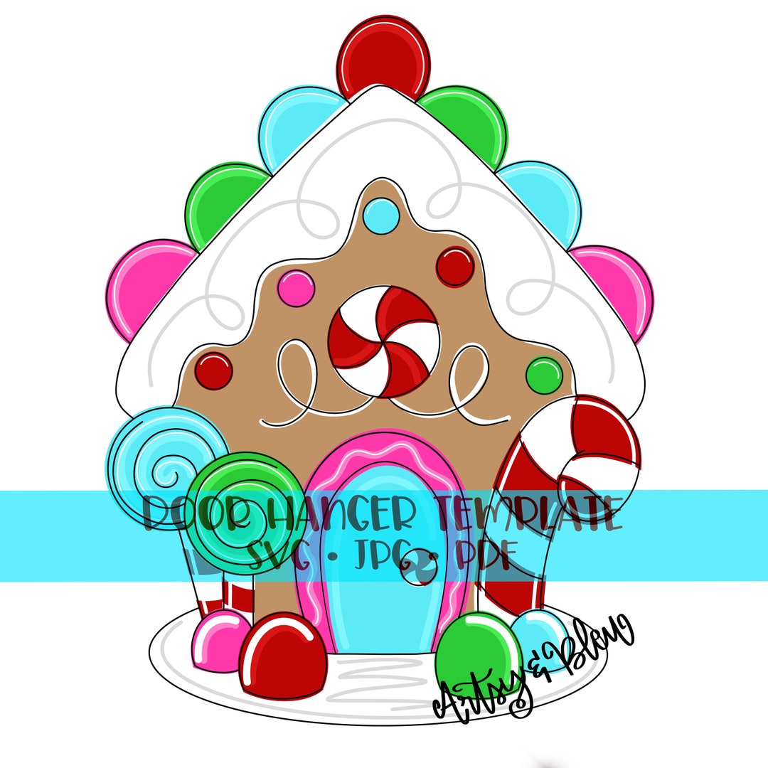 TEMPLATE Door Hanger: Gingerbread House - Etsy