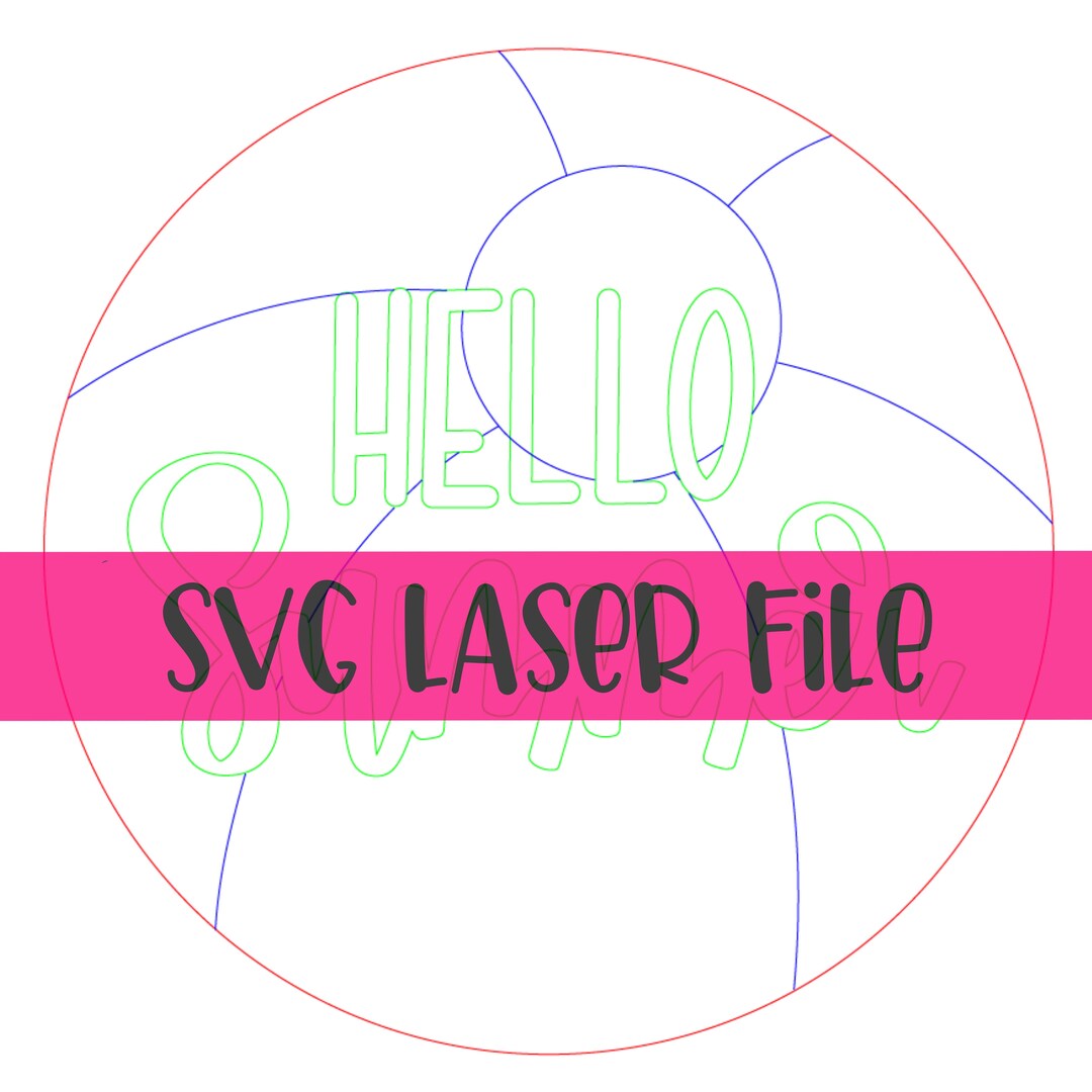 SVG Laser File: Hello Summer Beach Ball - Etsy