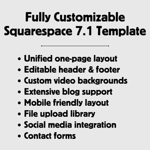Squarespace One-page Website Template: Customizable Personal Site - Etsy
