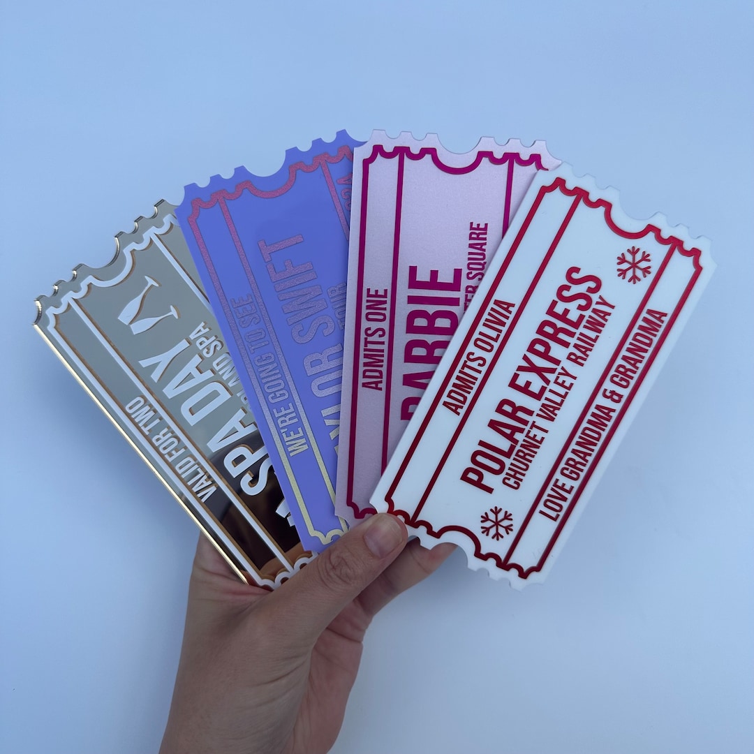 Personalised Acrylic Ticket | Birthday Gift, Wedding, Anniversary ...