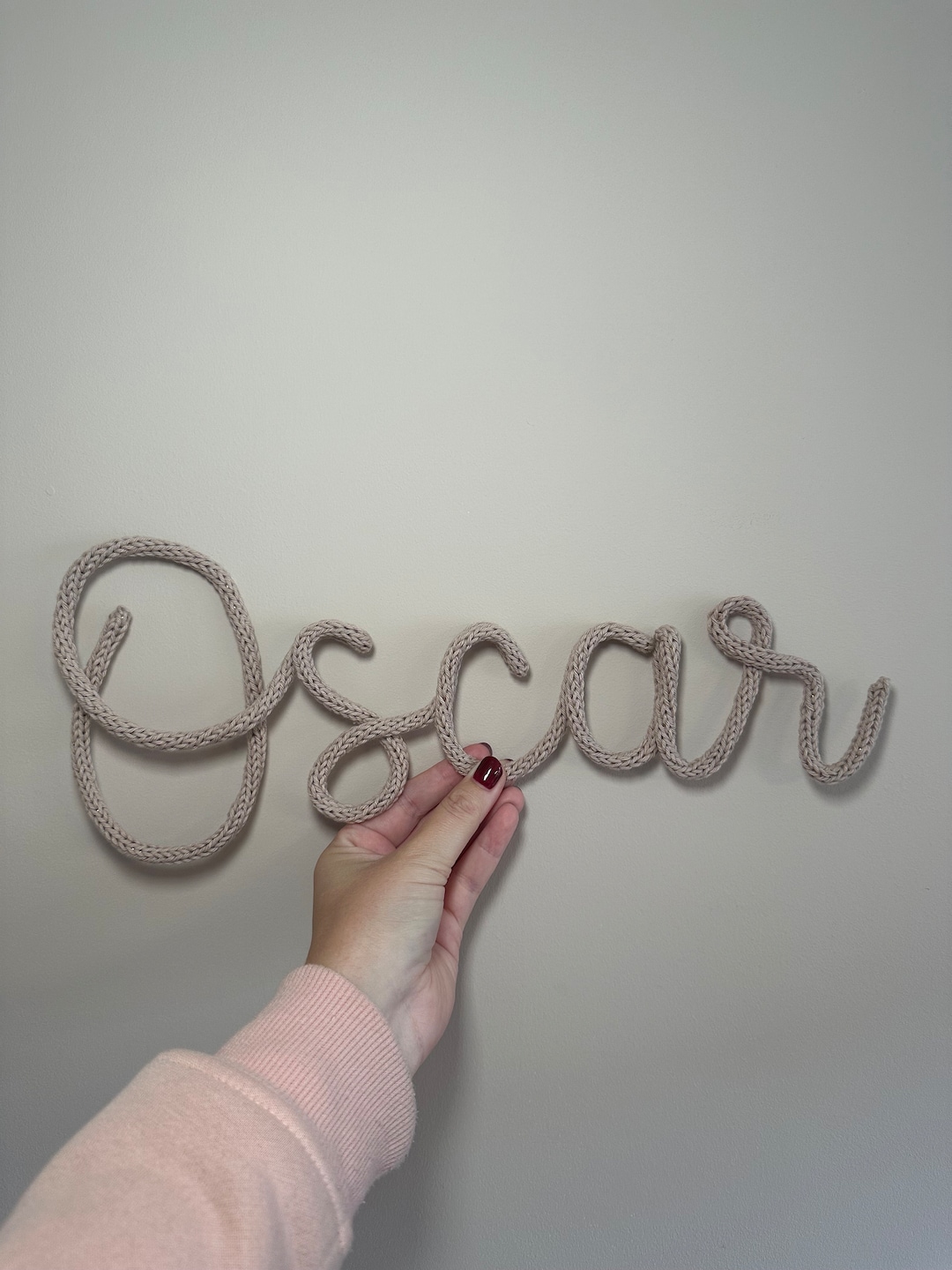 Personalised Knitted Wool Wire Word Sign - Custom Name or Phrase Art ...