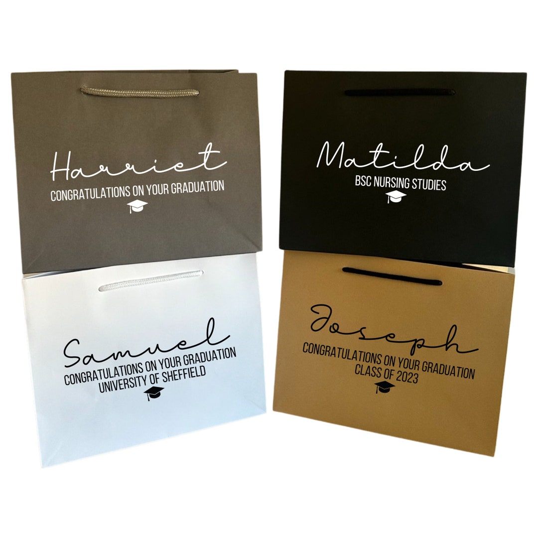Personalised Graduation Luxury Gift Bag/ Bottle Bag - Any Name ...