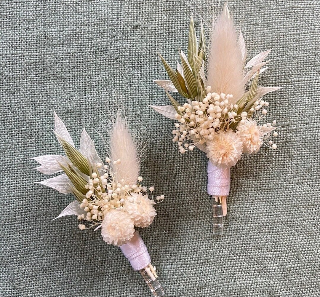 Dried Flower Boutonnieres With Almond Design, Suitable for Wedding ...
