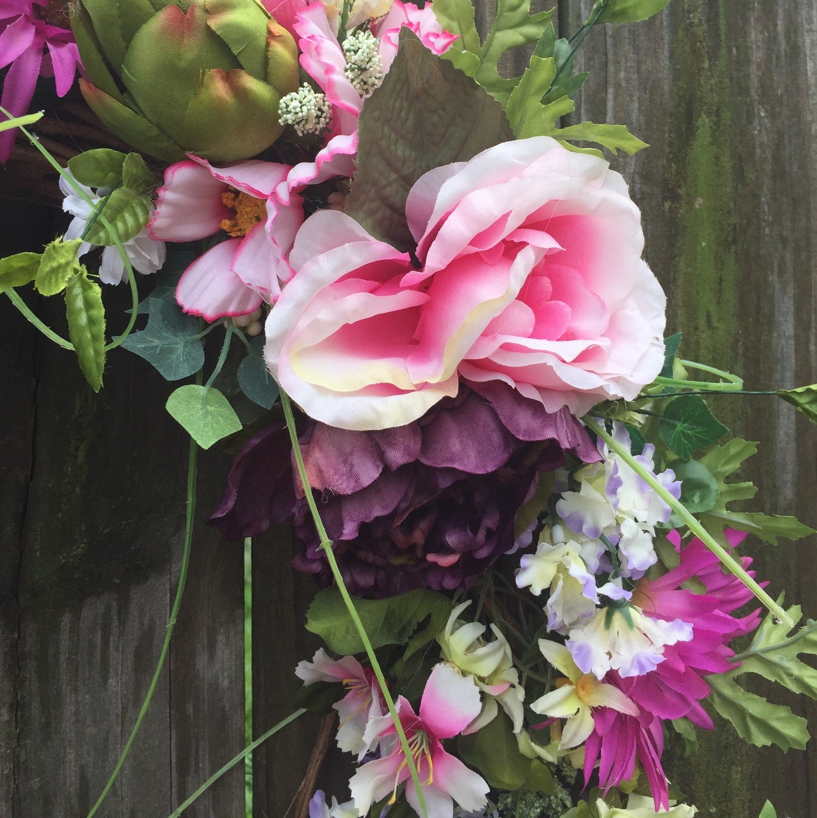 Large spring wreaths for front door pink purple summer | Etsy