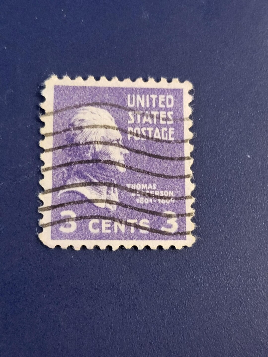 Rare Vintage 1932 Violet Thomas Jefferson 3 Cent US Postage Stamp - Etsy