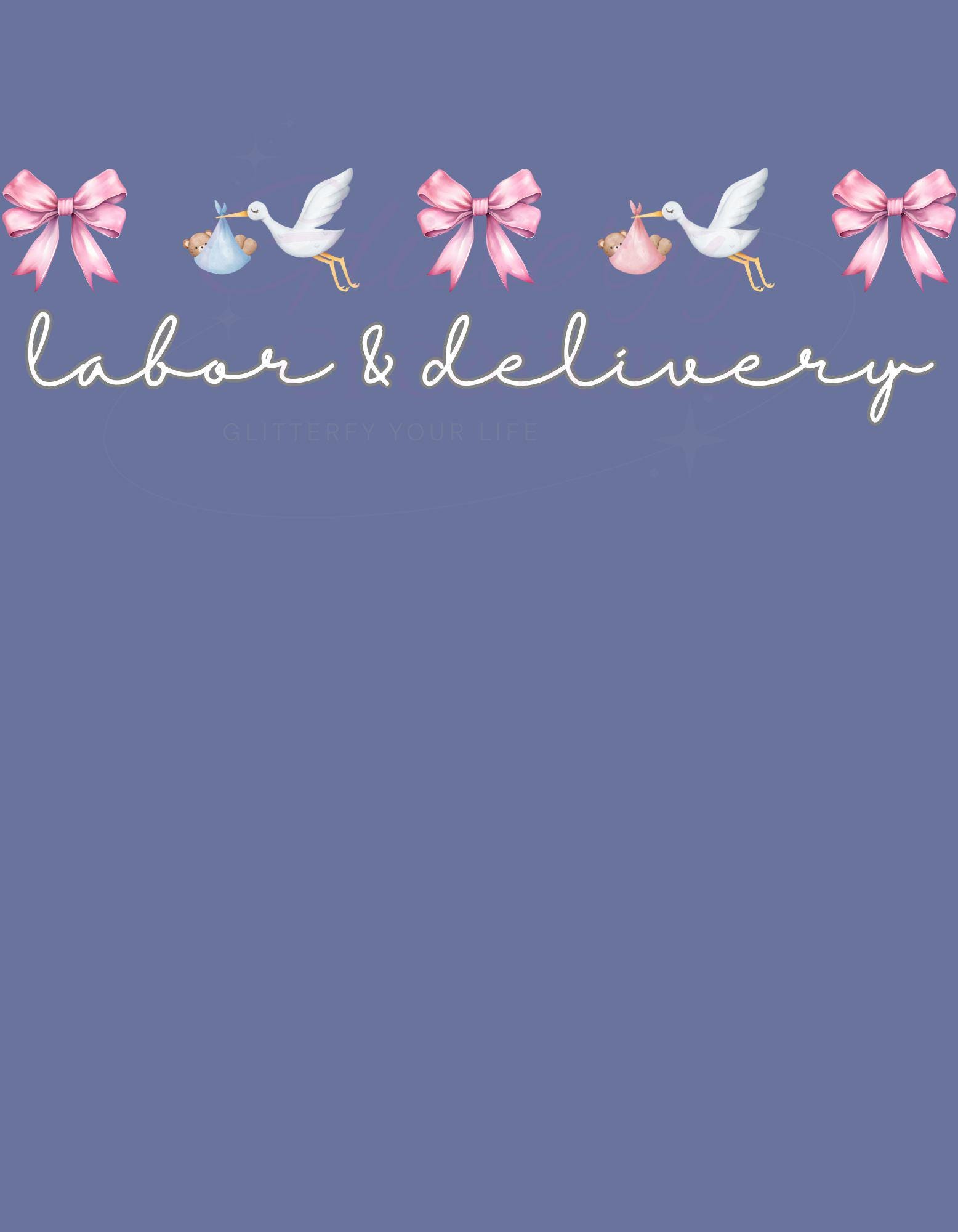 Labor & Delivery Coquette Storks Bows Png Download - Etsy
