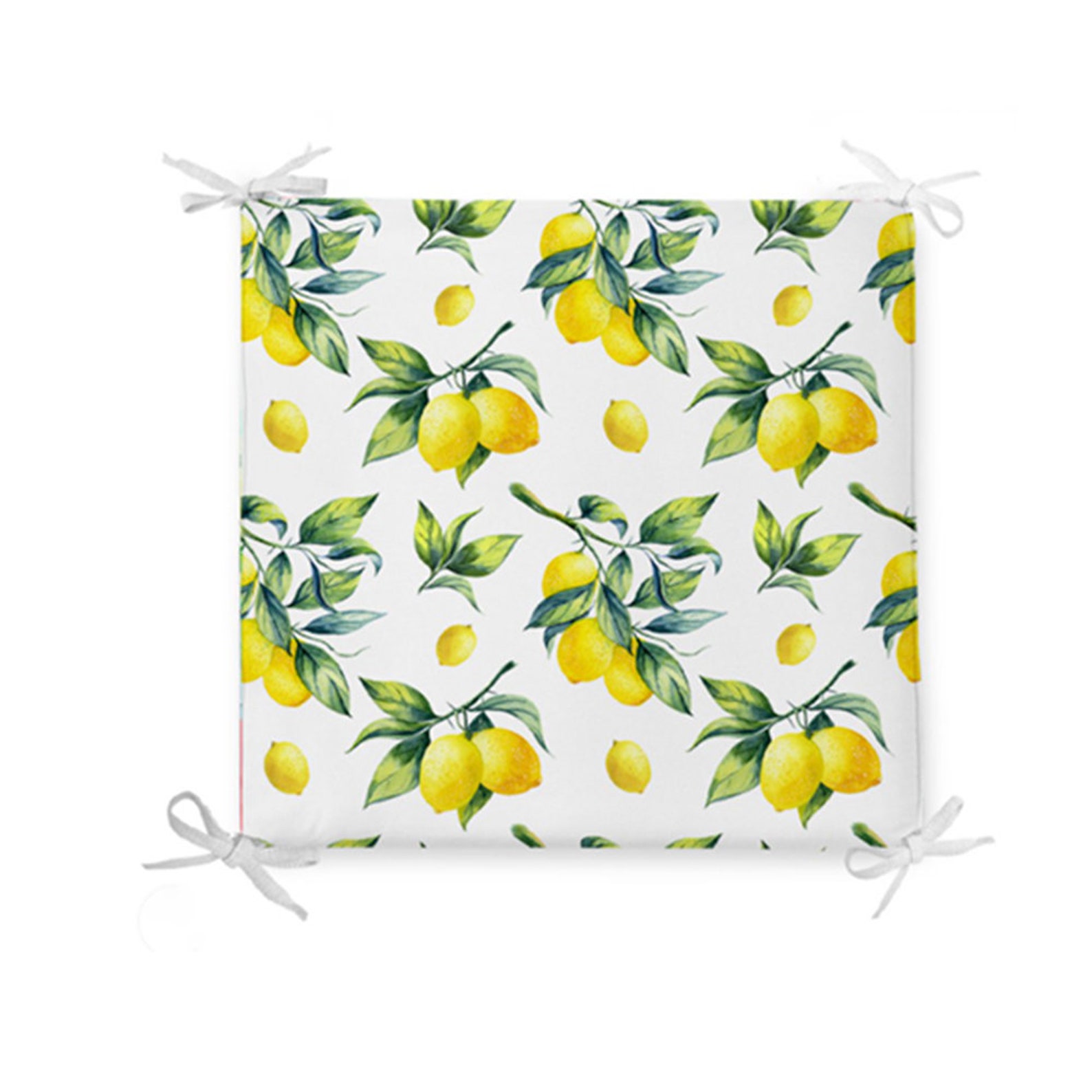 Lemon Design Seat Pad With Ties, Kitchen Chair Pads, Home Decor, Garden ...