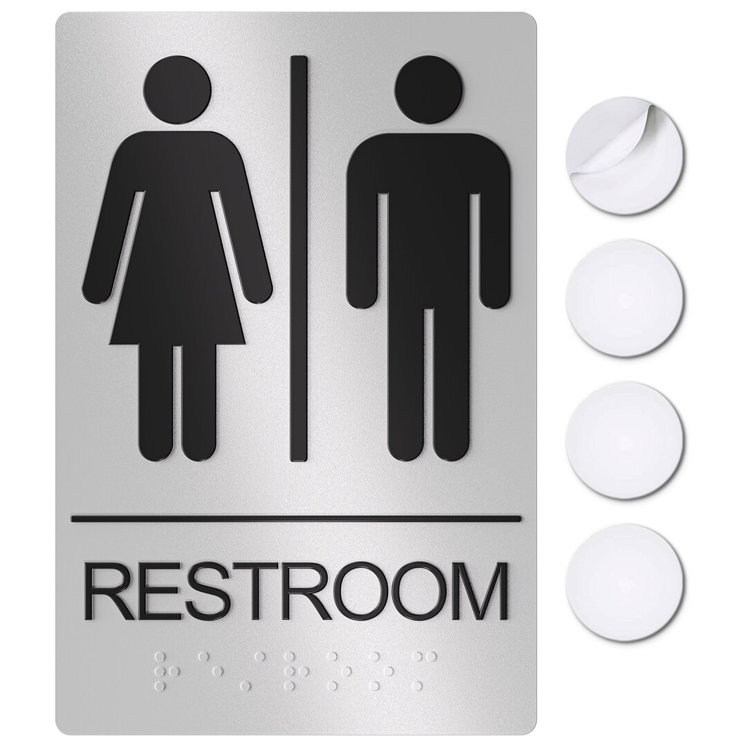 Restroom Signs for Business - for Men & Women - 9" by 6" - ADA ...