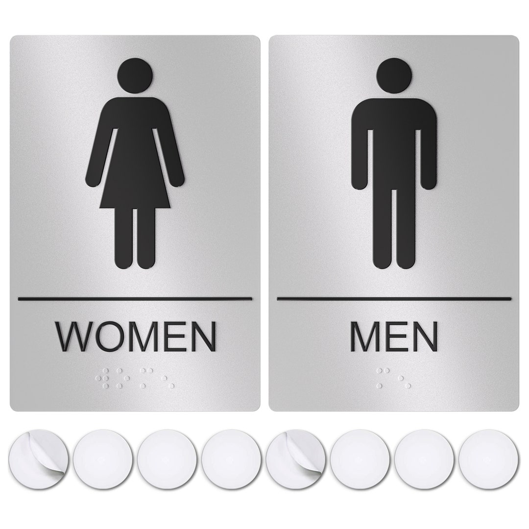 Restroom Signs for Business - for Men and Women - 9" by 6" - ADA ...
