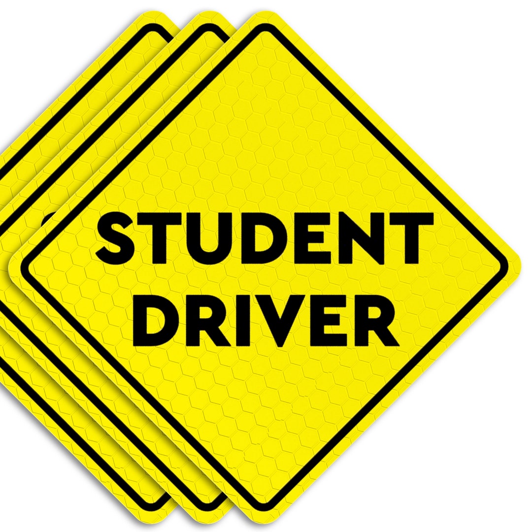 Student Driver Magnet Sign for Car - Essential Signs for New Drivers ...