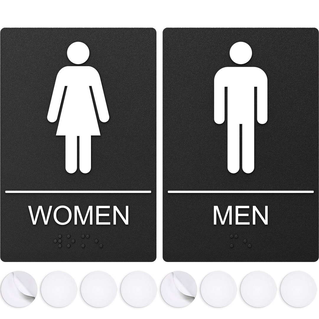 Restroom Signs for Business - for Men and Women - 9" by 6" - ADA ...