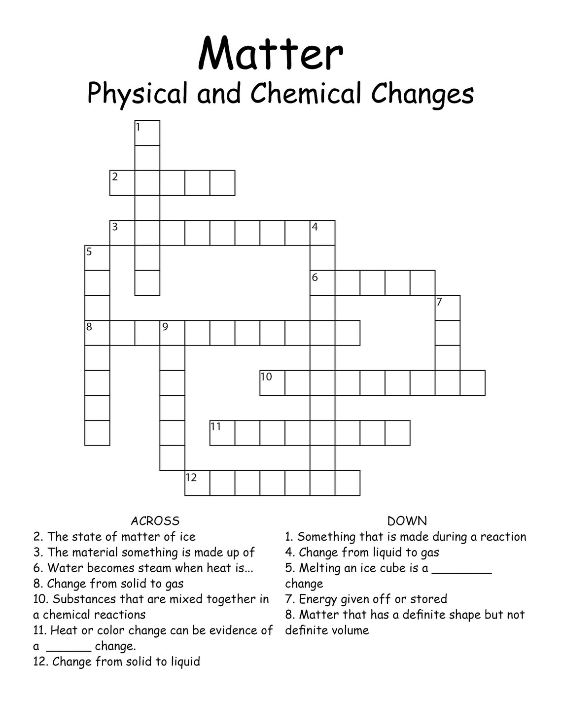 Matter - Physical and Chemical Changes and Properties - Etsy