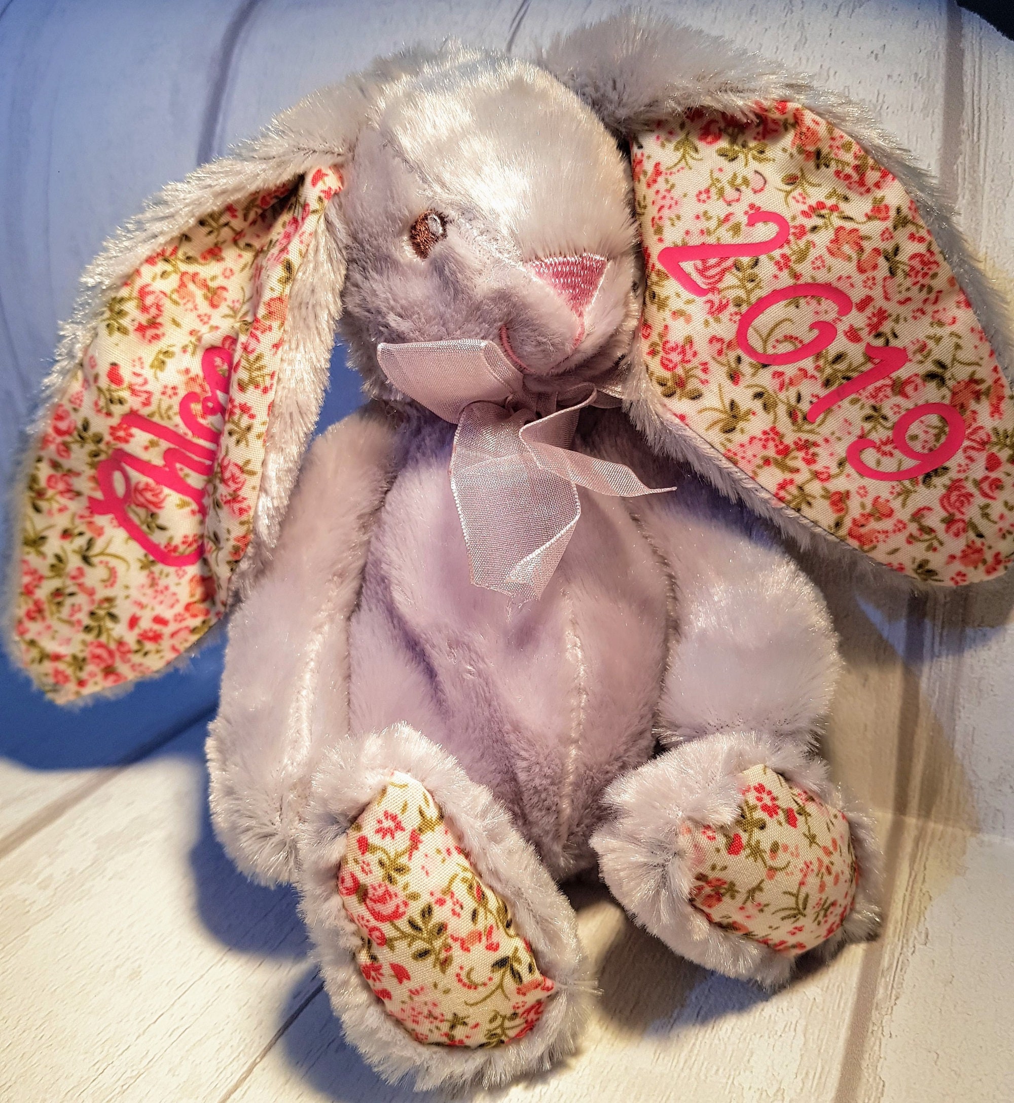 Personalised Bunny Rabbit, Bunny Teddy Soft Toy, Flower Girl Page Boy ...