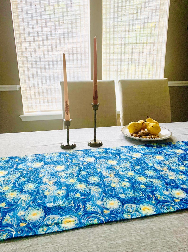 Van Gogh Starry Night-inspired Table Runner Centerpiece Home Decor Gift ...